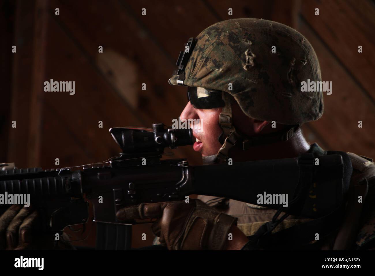 A U.S. Marine with Charlie Company, 1st Battalion, 8th Marine Regiment ...