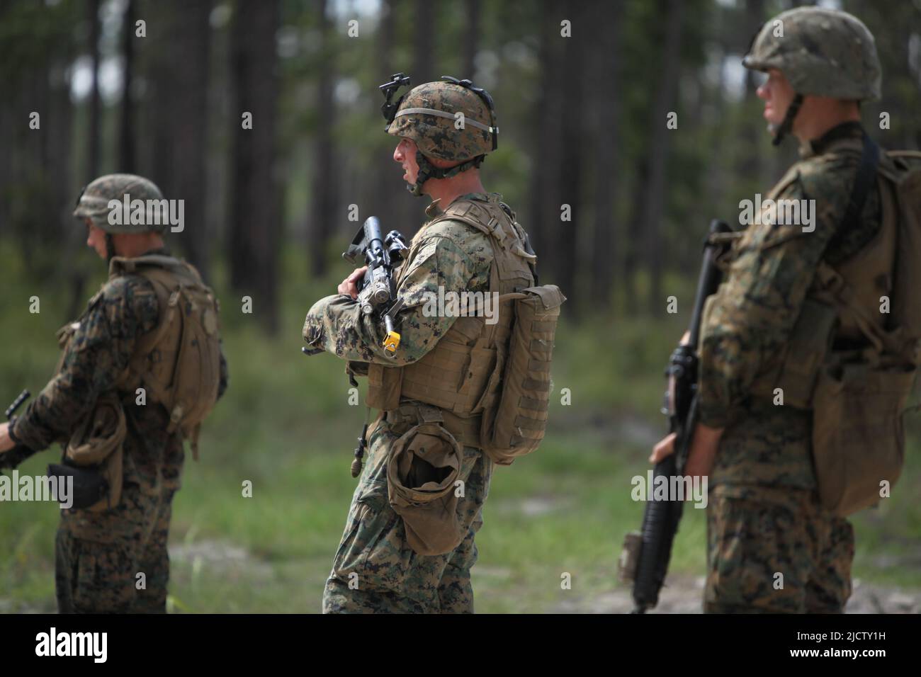 U.S. Marines with Charlie Company, 1st Battalion, 8th Marine Regiment (1/8), 2D Marine Division ...