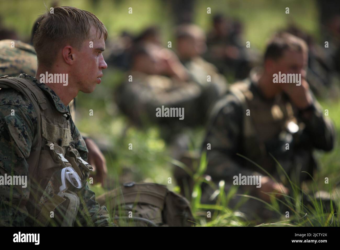 U.S. Marines with Charlie Company, 1st Battalion, 8th Marine Regiment (1/8), 2D Marine Division ...
