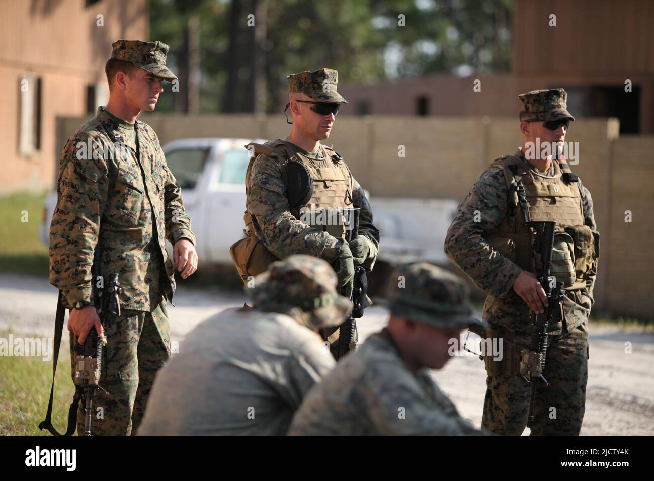 U.S. Marines with Charlie Company, 1st Battalion, 8th Marine Regiment (1/8), 2D Marine Division ...