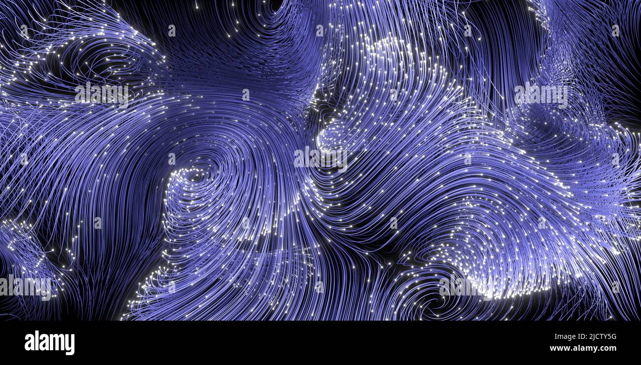 Beautiful abstract colored wires on a black background. Optical cable ...