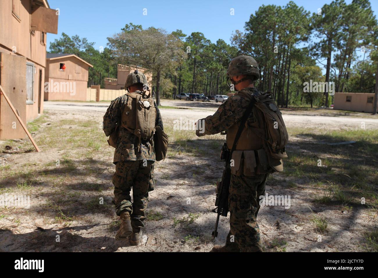 U.S. Marines with Charlie Company, 1st Battalion, 8th Marine Regiment (1/8), 2D Marine Division ...