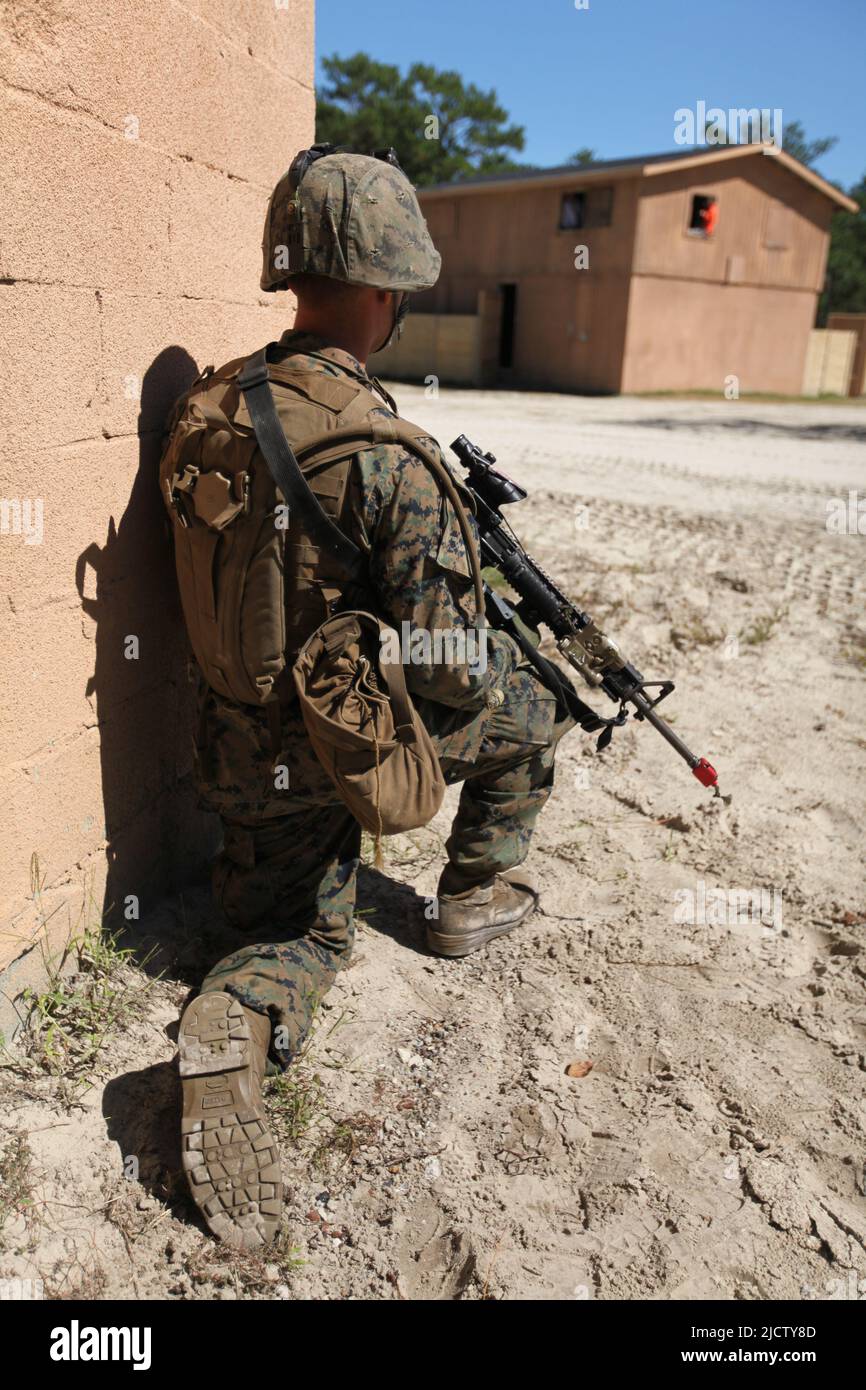 A U.S. Marine with Charlie Company, 1st Battalion, 8th Marine Regiment ...