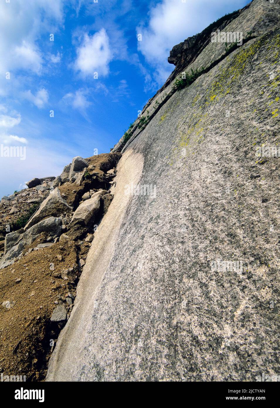 The base of Cannon Cliffs, which is on the side of Cannon Mountain in ...