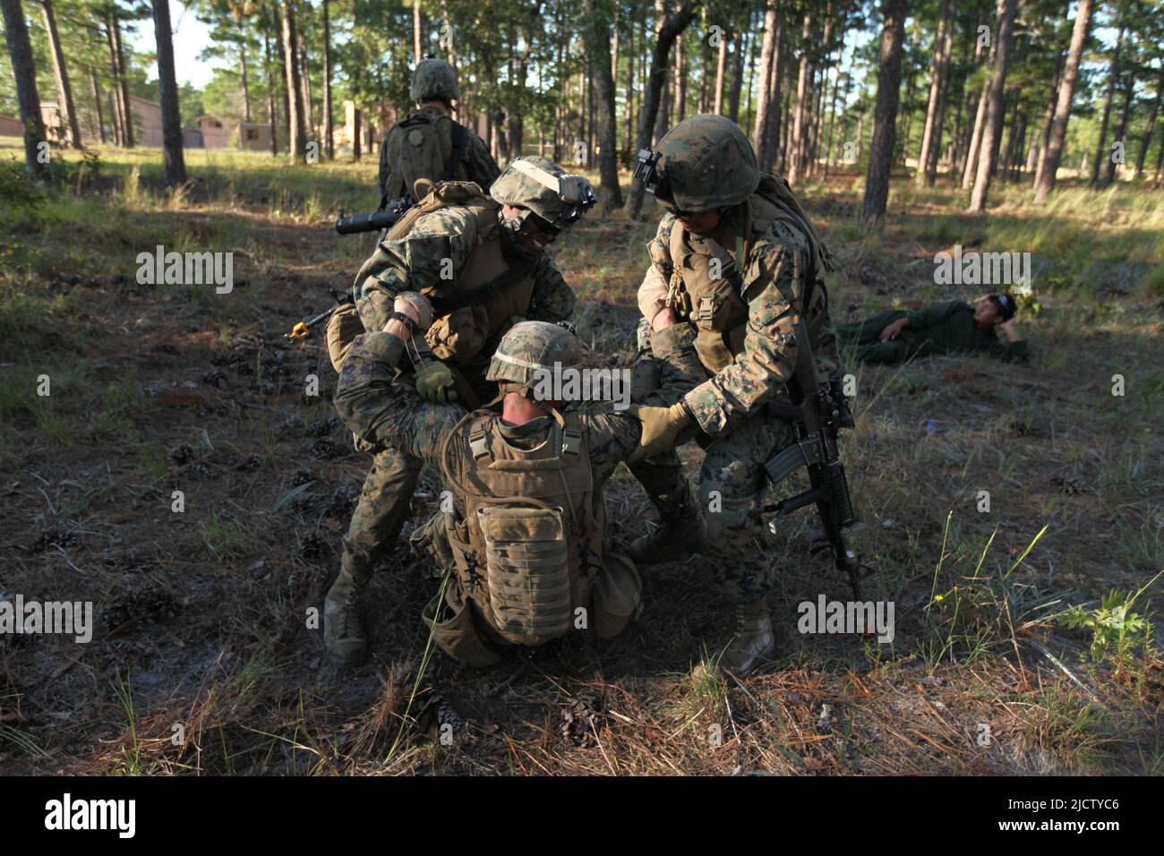 U.S. Marines with Charlie Company, 1st Battalion, 8th Marine Regiment (1/8), 2D Marine Division ...