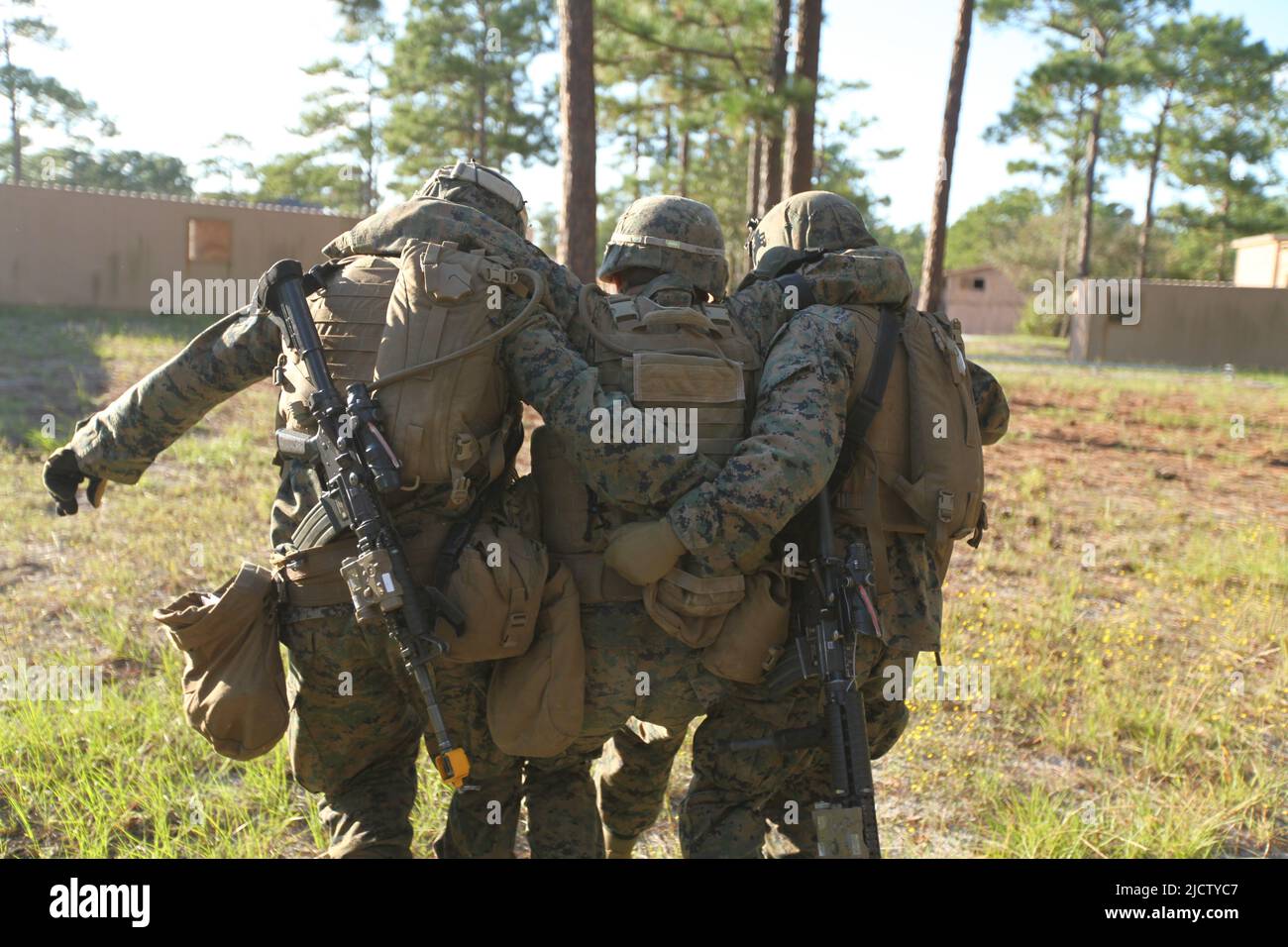 U.S. Marines with Charlie Company, 1st Battalion, 8th Marine Regiment (1/8), 2D Marine Division ...
