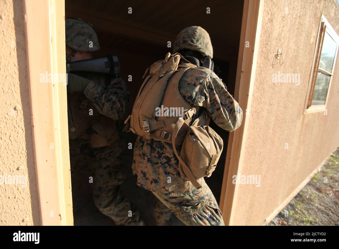 U.S. Marines with Charlie Company, 1st Battalion, 8th Marine Regiment (1/8), 2D Marine Division ...