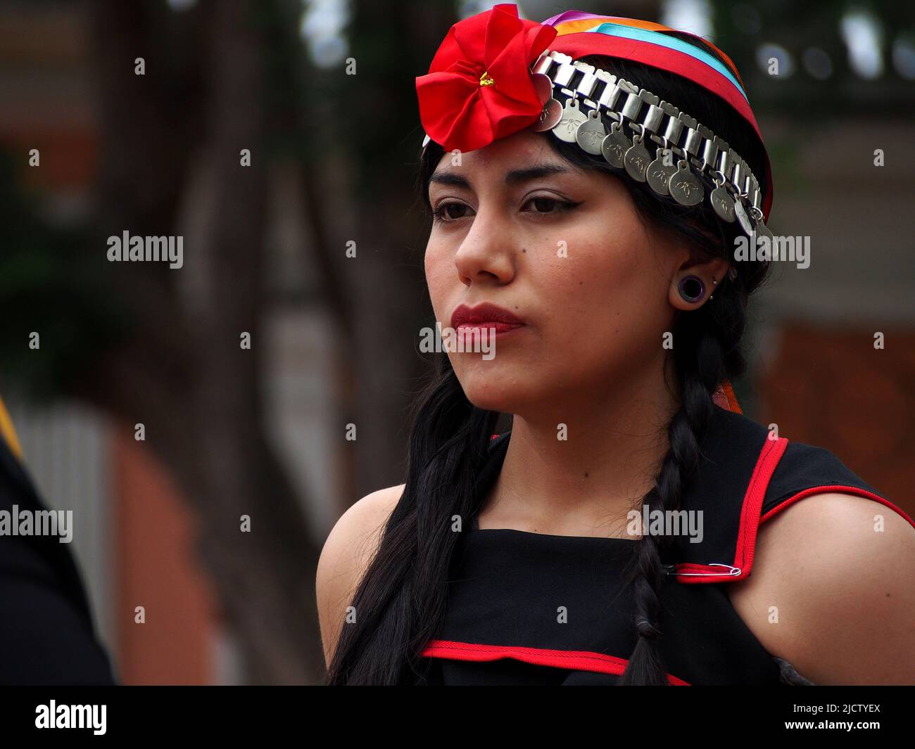 Portrait of a Mapuche girl when a hundred indigenous women from 20 ...