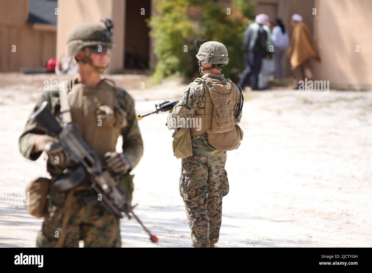 U.S. Marines with Charlie Company, 1st Battalion, 8th Marine Regiment (1/8), 2D Marine Division ...