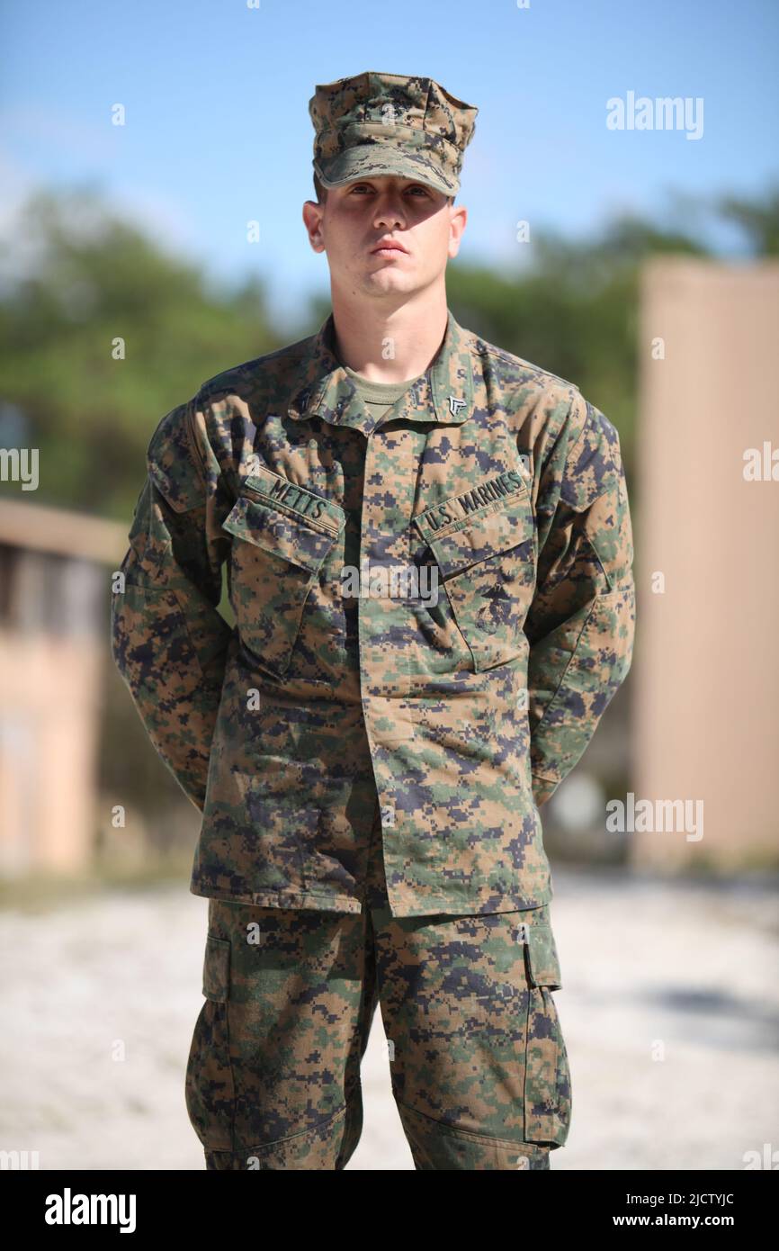 U.S. Marine Corps Lance Cpl Christopher Metts with Charlie Company, 1st ...