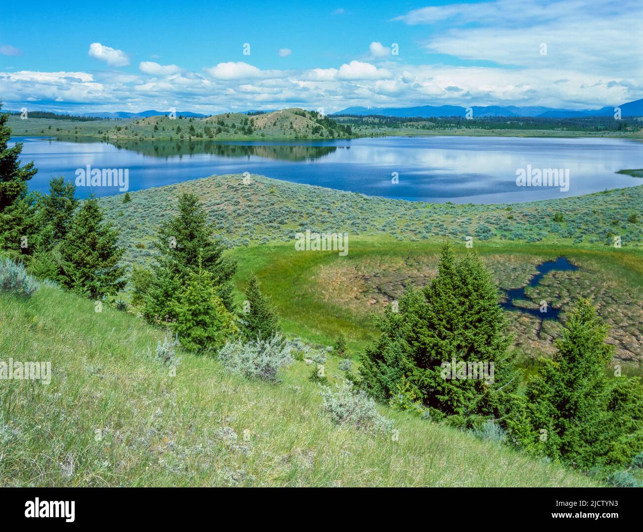 kleinschmidt lake in the blackfoot river valley near ovando, montana ...