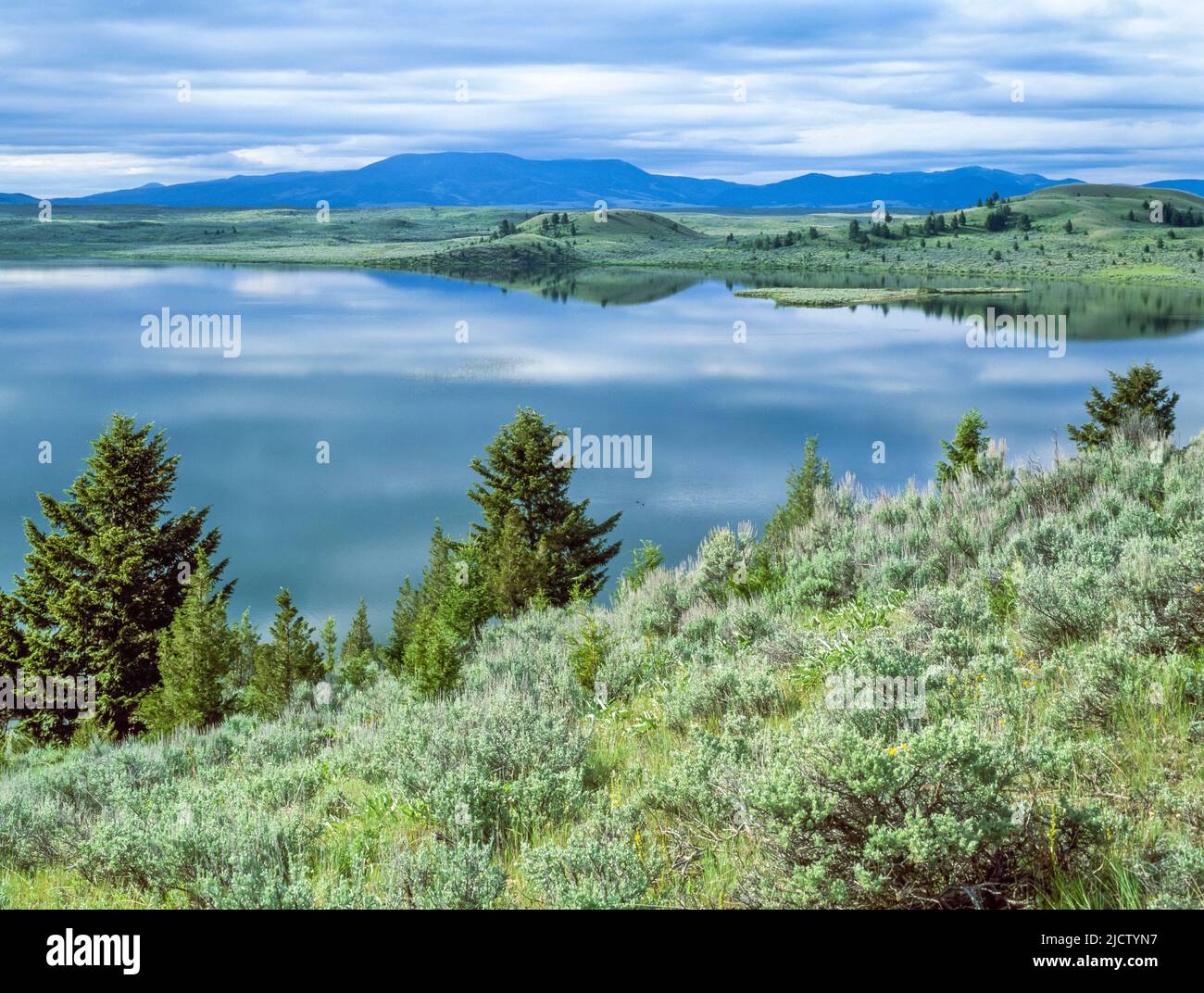kleinschmidt lake in the blackfoot river valley near ovando, montana ...