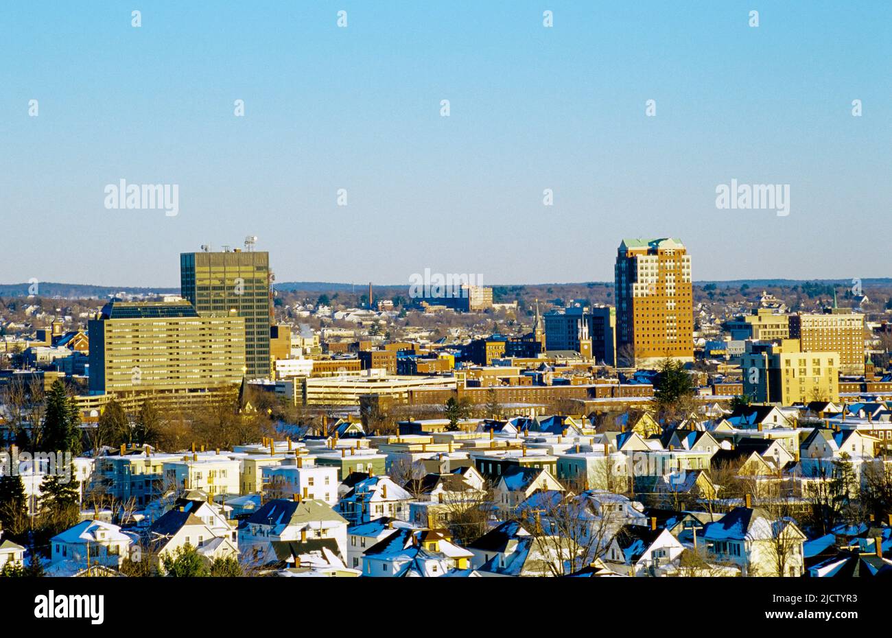 Manchester, New Hampshire USA from Rock Rimmon Park. This park is ...