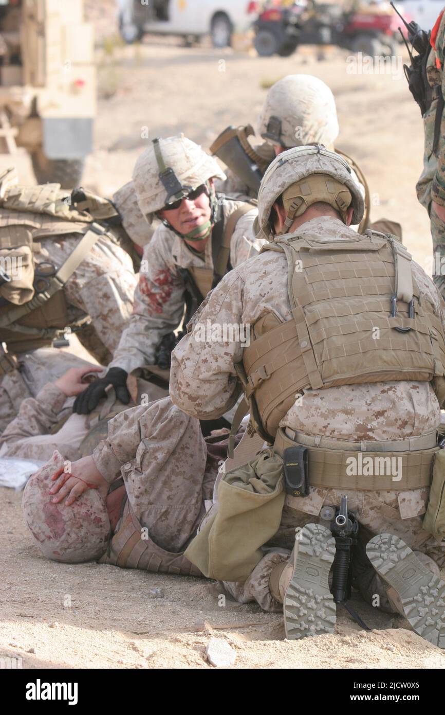 U.S. Marines with Headquarter & Service Company, 1st Battalion, 8th Marine Regiment (1/8), 2D ...