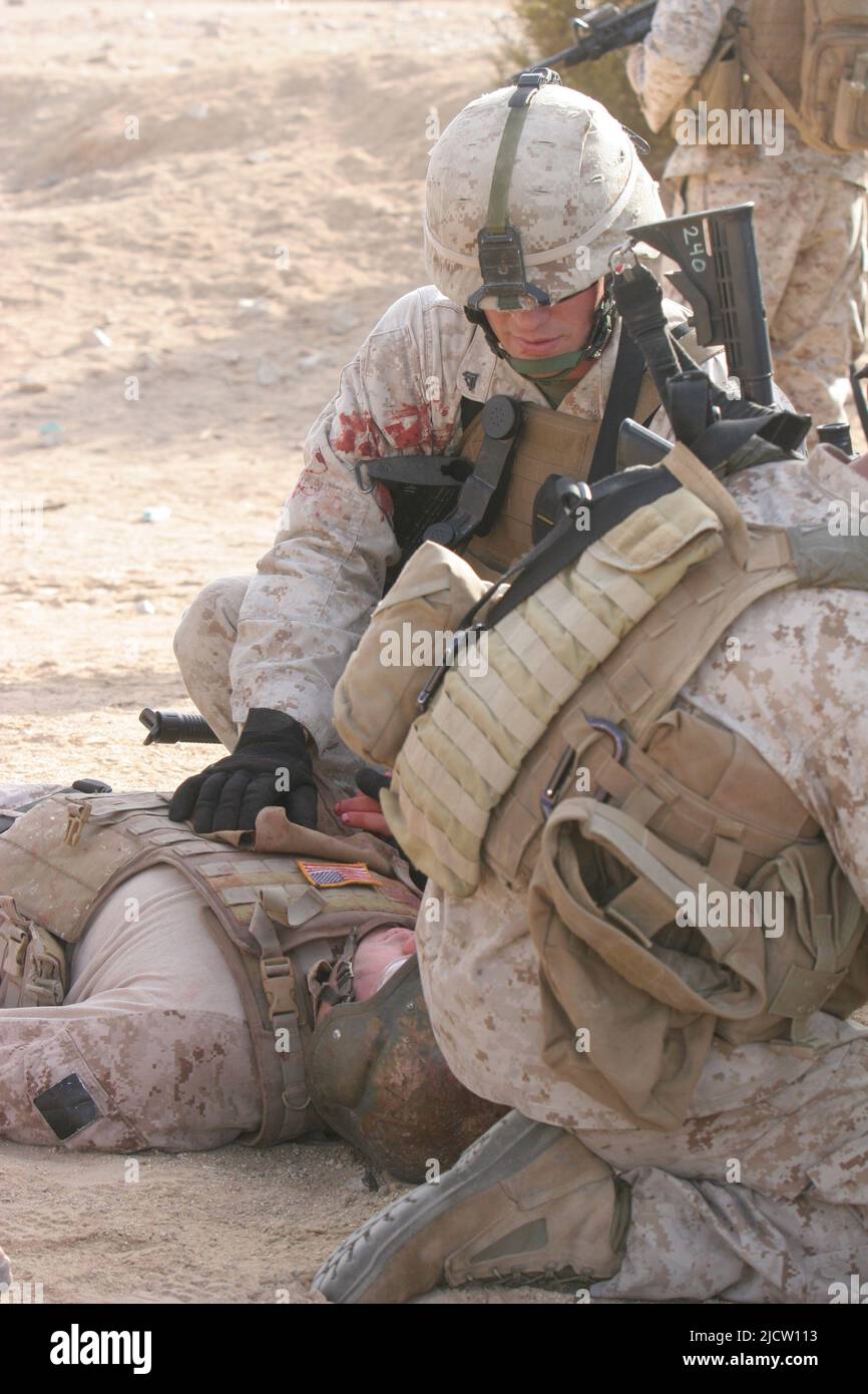 U.S. Marines with Headquarter & Service Company, 1st Battalion, 8th Marine Regiment (1/8), 2D ...