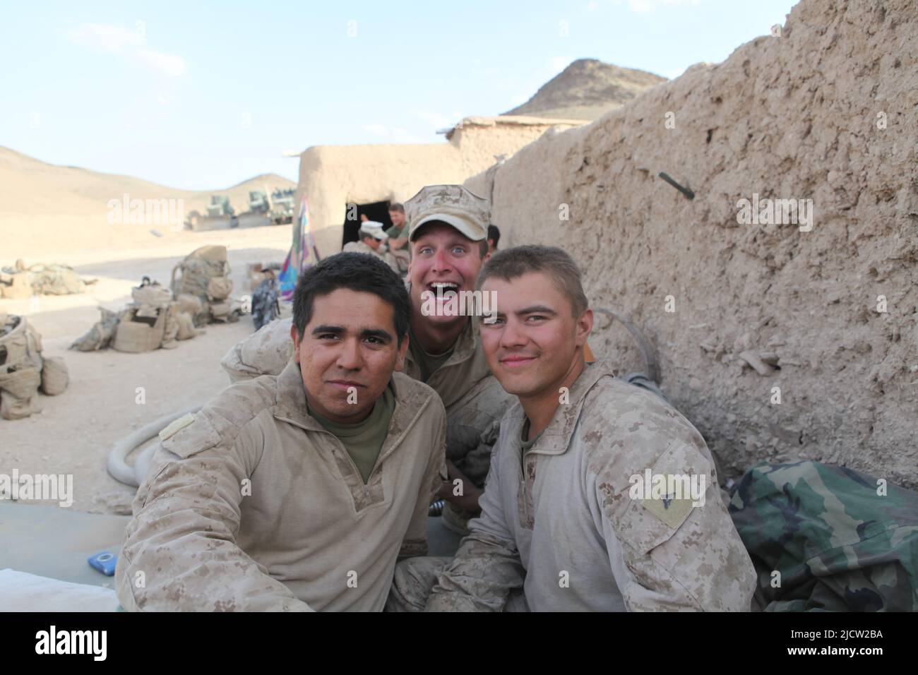 US Marines pose for a photograph in Kajaki, Helmond Province ...