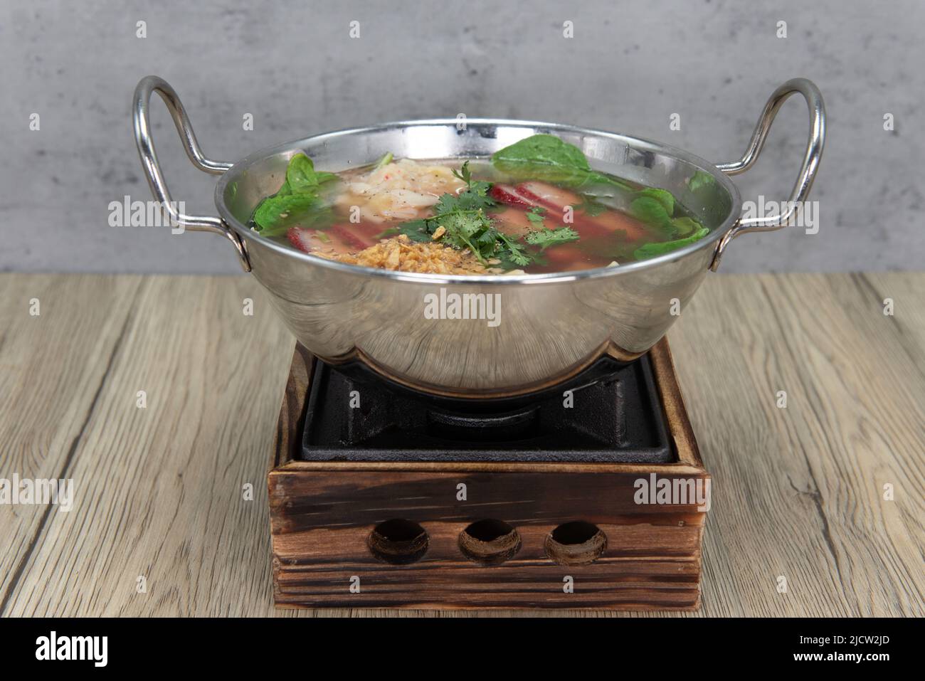 Magnificent shiny bowl of wonton soup steaming and ready to eat on ...