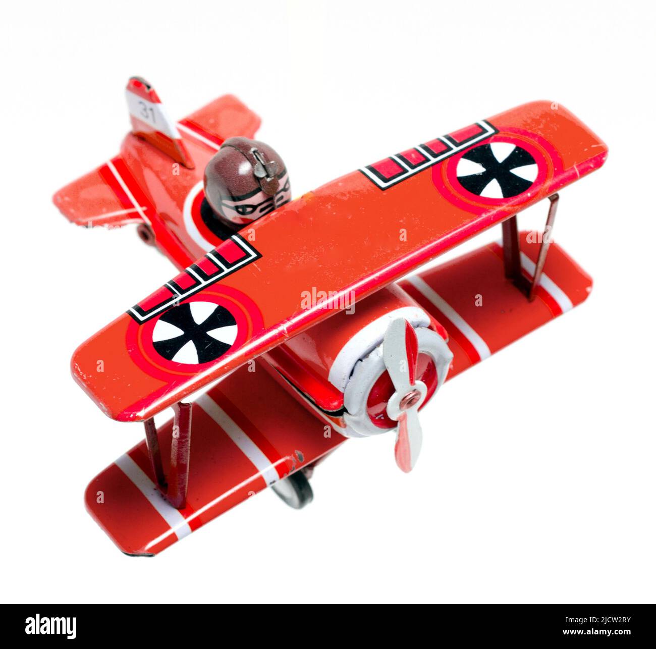 little red toy bi plain isolated Stock Photo - Alamy