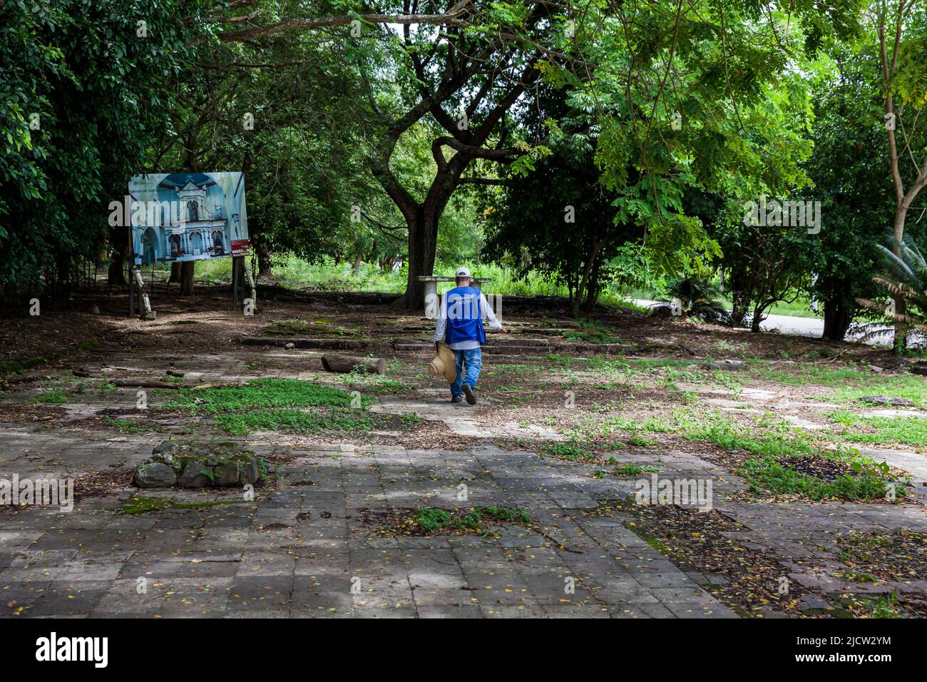 ARMERO, COLOMBIA - MAY, 2022: Tourist guide at the remains of the San ...