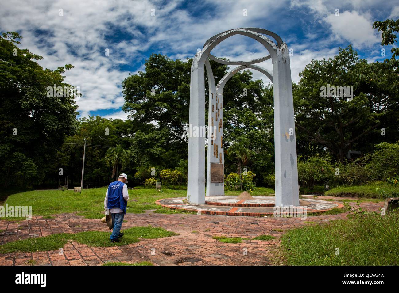 ARMERO, COLOMBIA - MAY, 2022: Tourist guide at the commemorative ...