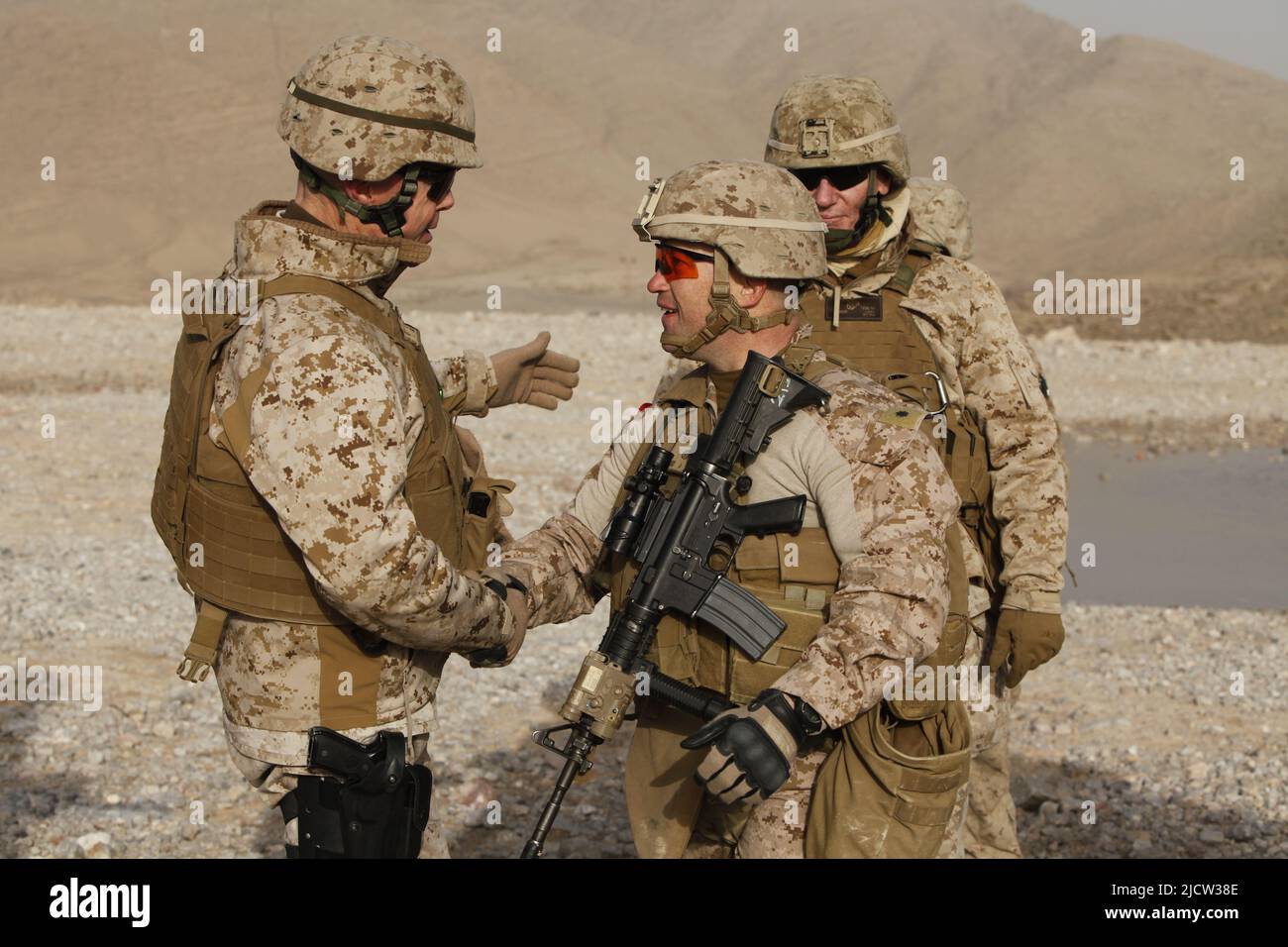 U.S. Marine Corps Sgt. Maj. Michael F. Jones (left), Sgt. Maj. of 2D ...
