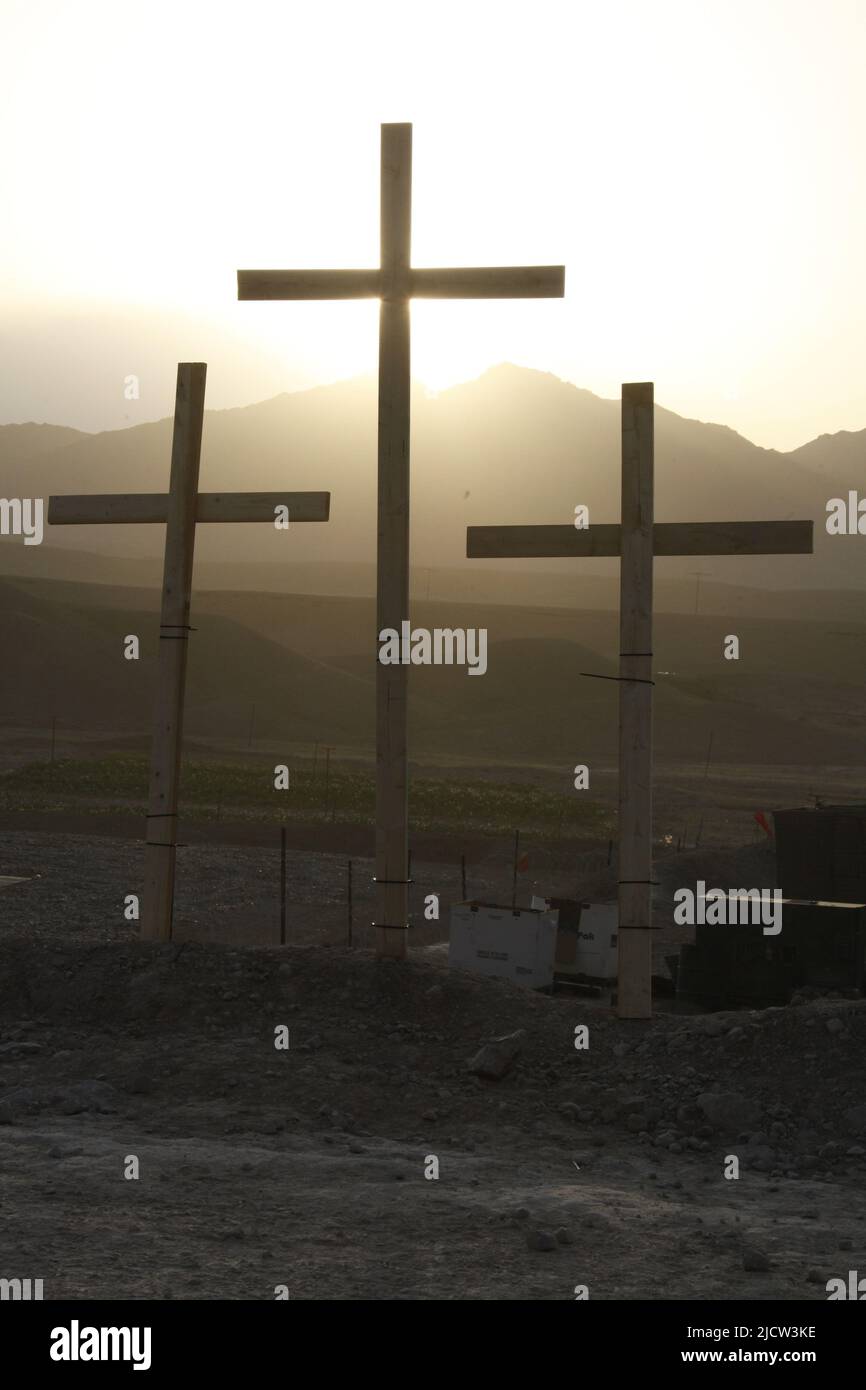 US Marines with 1st Battalion, 8th Marine Regiment perform an Easter ...