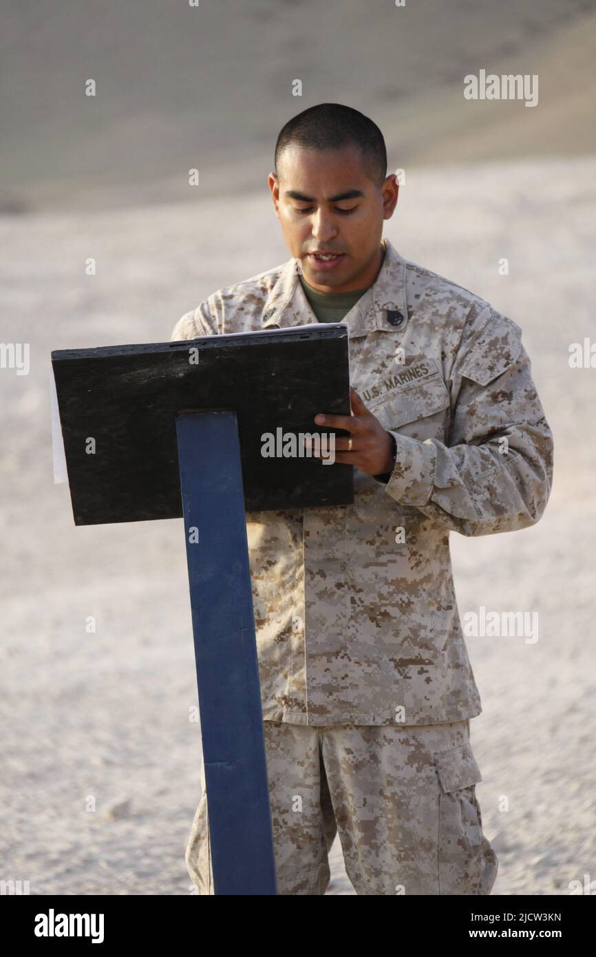 US Marines with 1st Battalion, 8th Marine Regiment perform an Easter ...