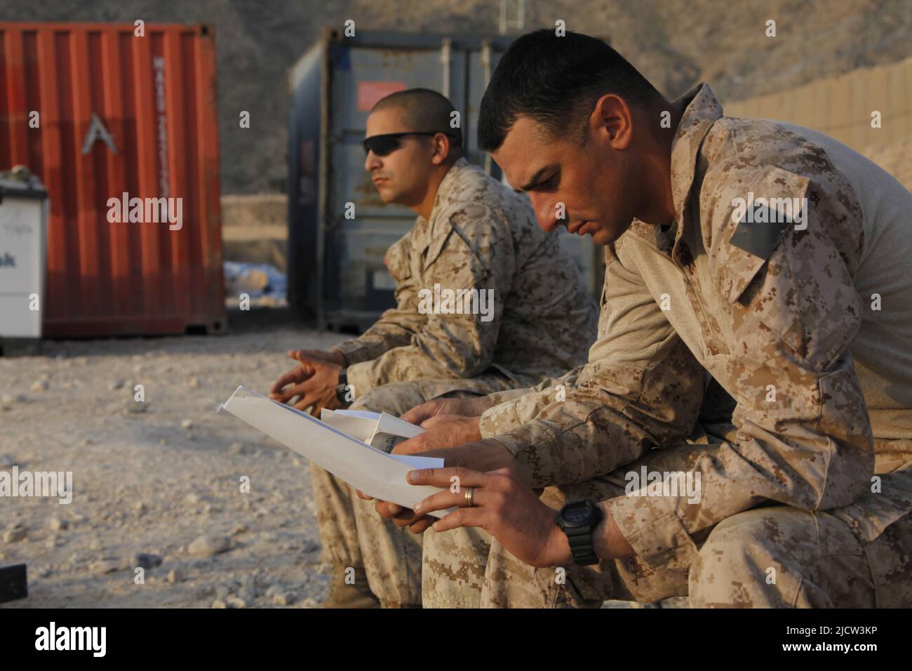 US Marines with 1st Battalion, 8th Marine Regiment perform an Easter ...