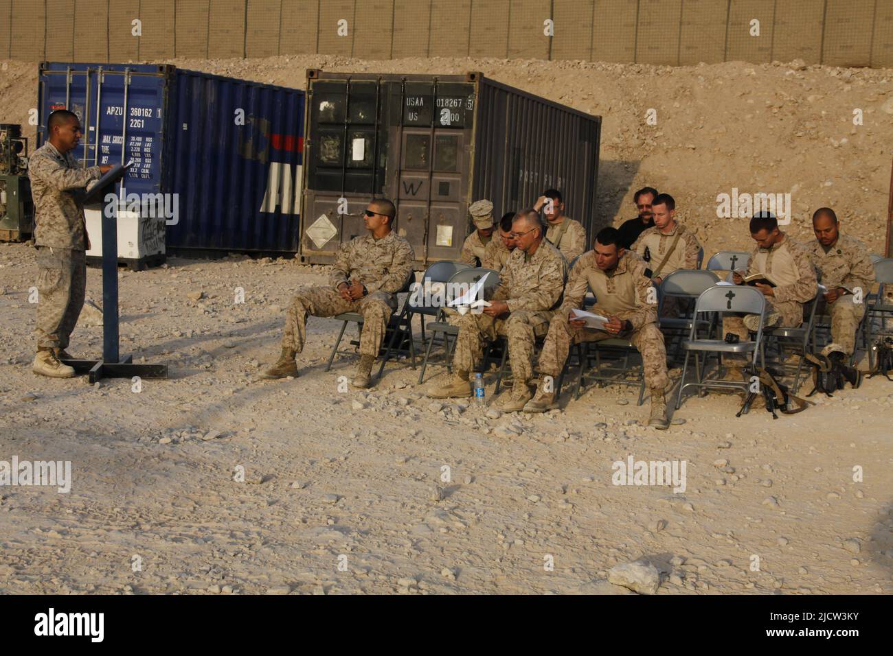 US Marines with 1st Battalion, 8th Marine Regiment perform an Easter ...
