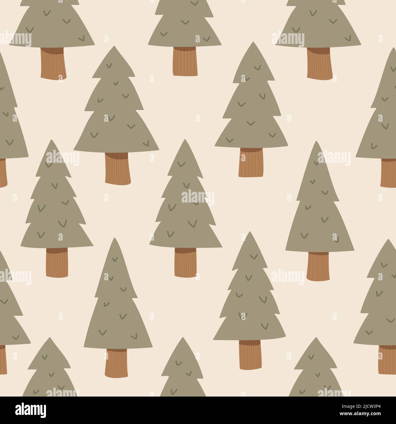 Scandinavian forest seamless vector pattern. Cute, Scandi, simple ...