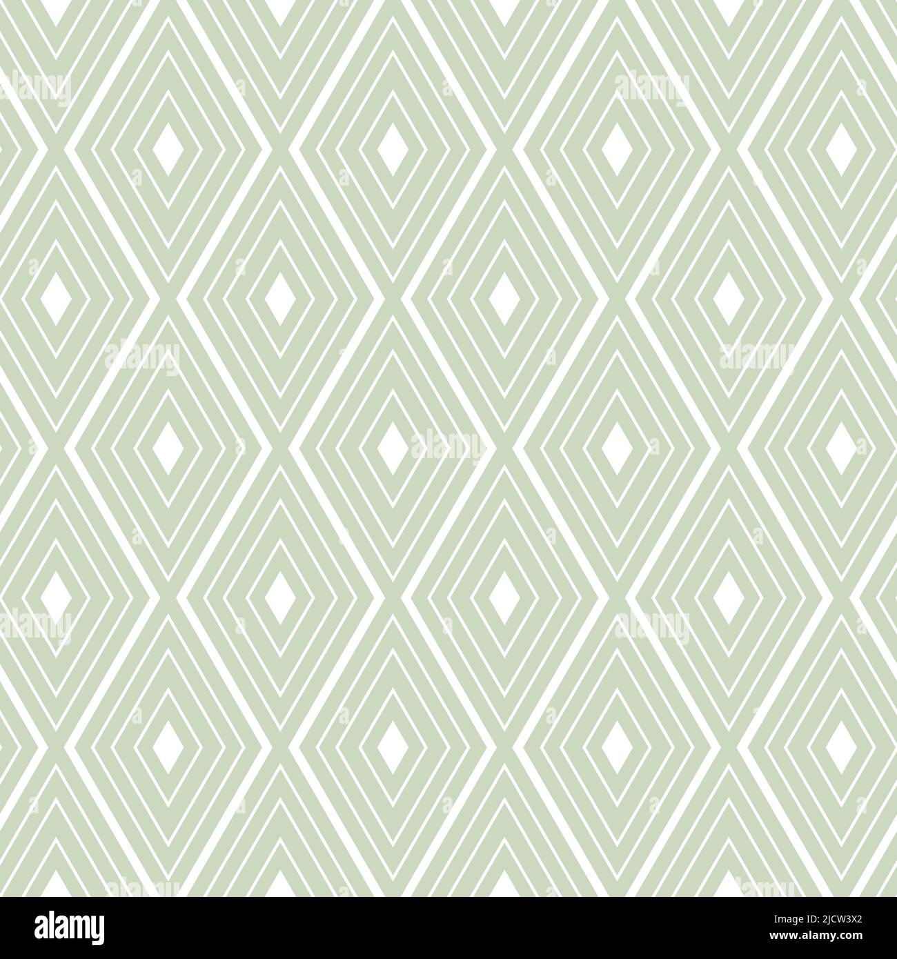 Sage green geometric seamless vector pattern. Light green and white colored design with repeated ...