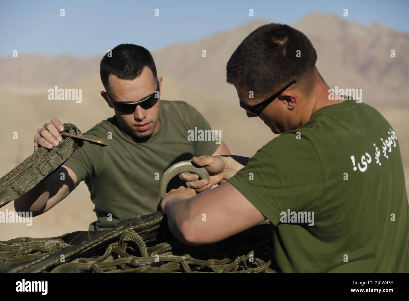 U.S. Marine Corps Lance Cpl. Thomas A. Branek (left), and PFC Kevin A ...