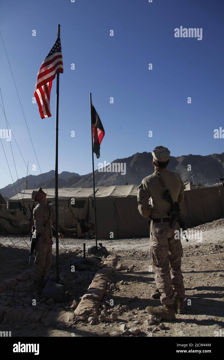 U.S. Marine Corps Lance Cpl. Jacob H. Walter (left) with Combat ...