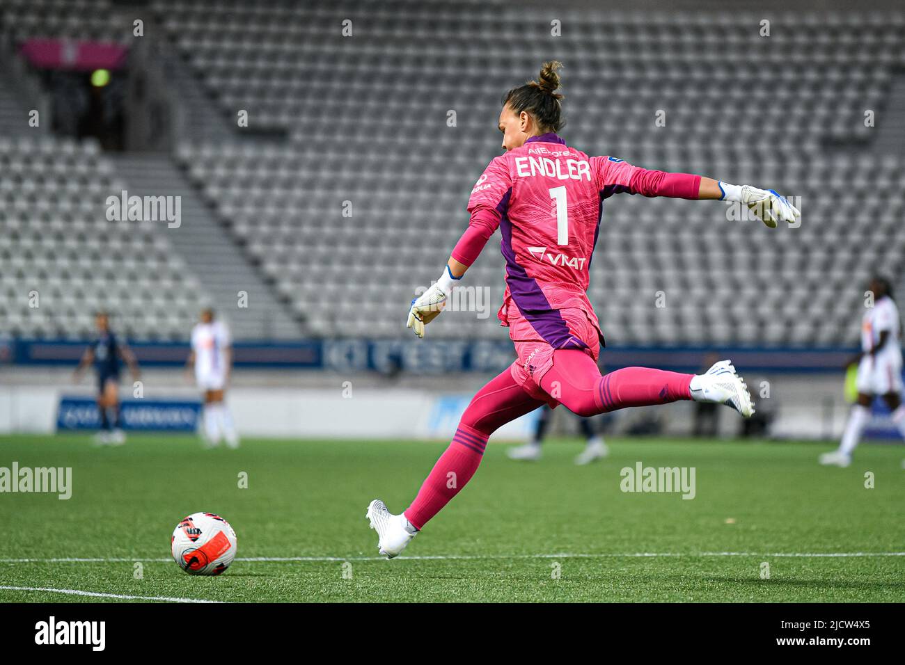 Christiane Endler goalkeeper of OL during the Women's French ...