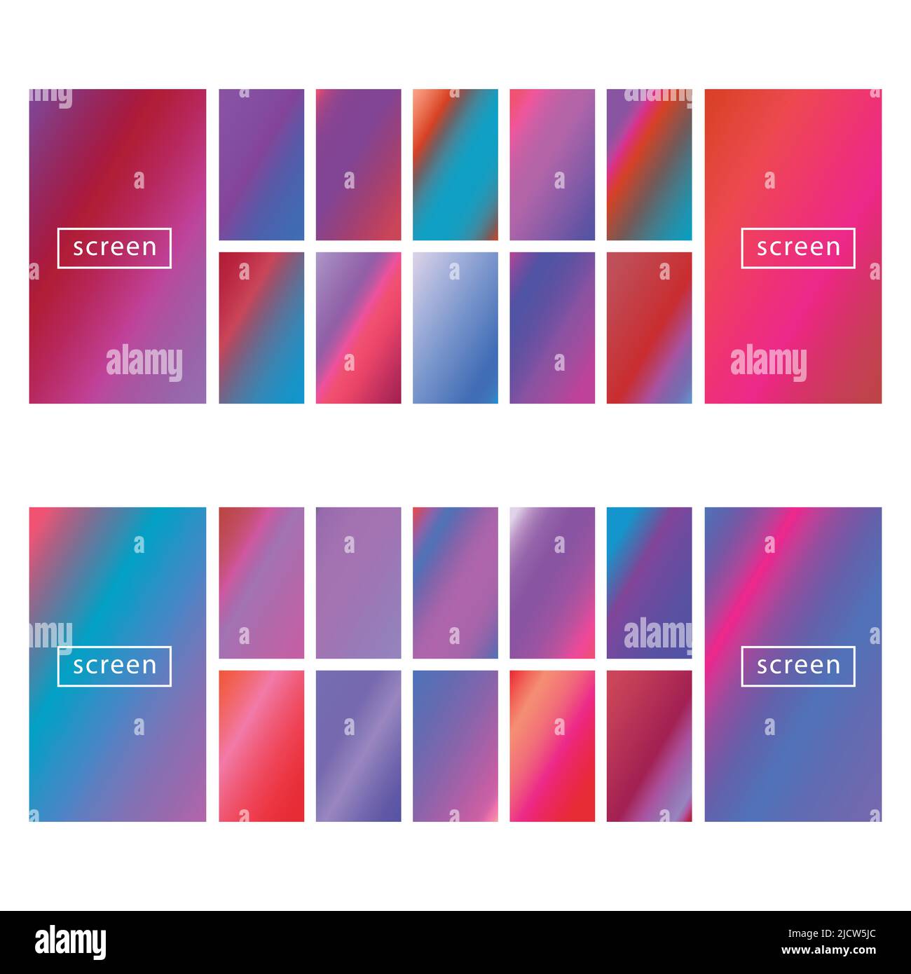 Mobile screen lock display collection of colorful backgrounds in trendy ...