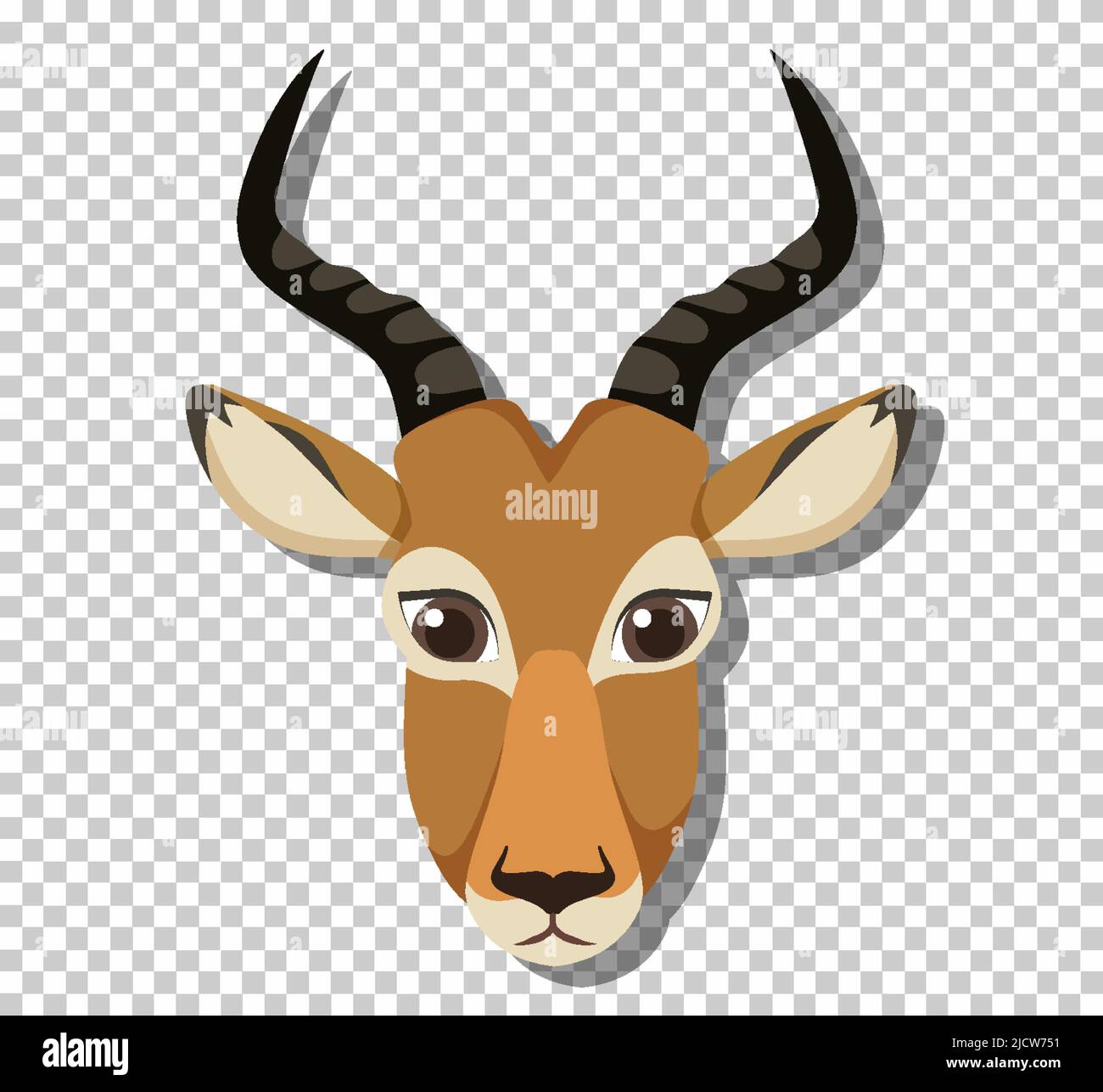 Cute impala head in flat cartoon style illustration Stock Vector Image ...