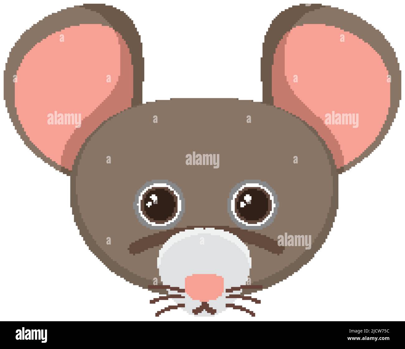 Cute mouse head in flat style illustration Stock Vector Image & Art - Alamy