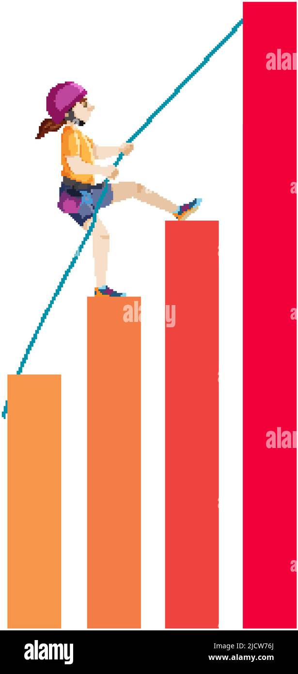 Climbing on bar chart illustration Stock Vector Image & Art - Alamy