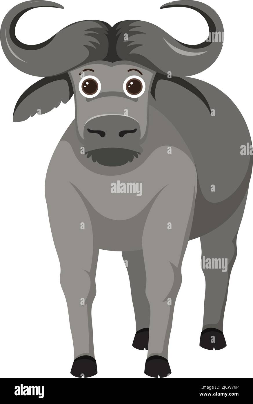 Cute buffalo in flat cartoon style illustration Stock Vector Image ...