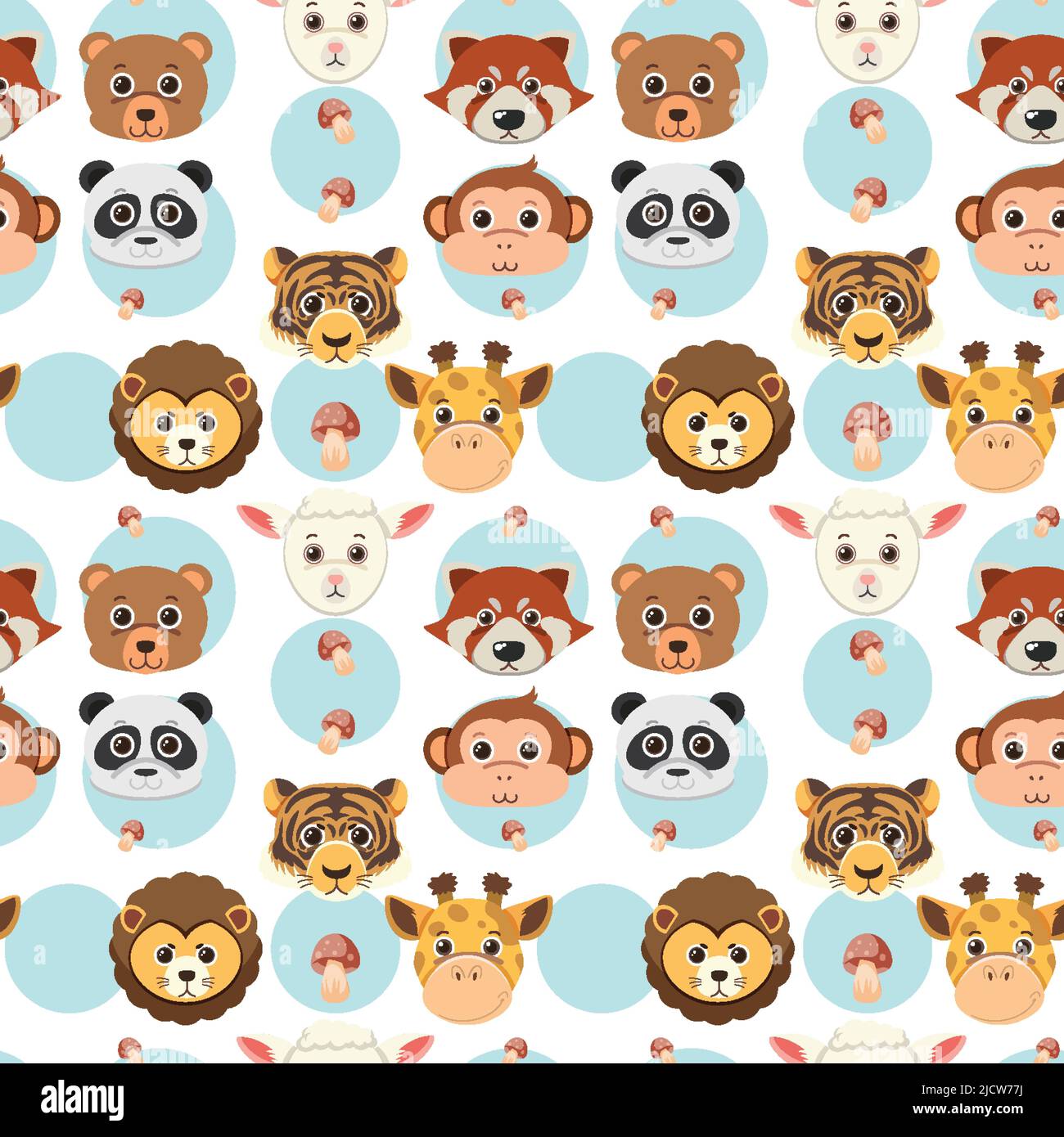 Cute animals seamless pattern illustration Stock Vector Image & Art - Alamy