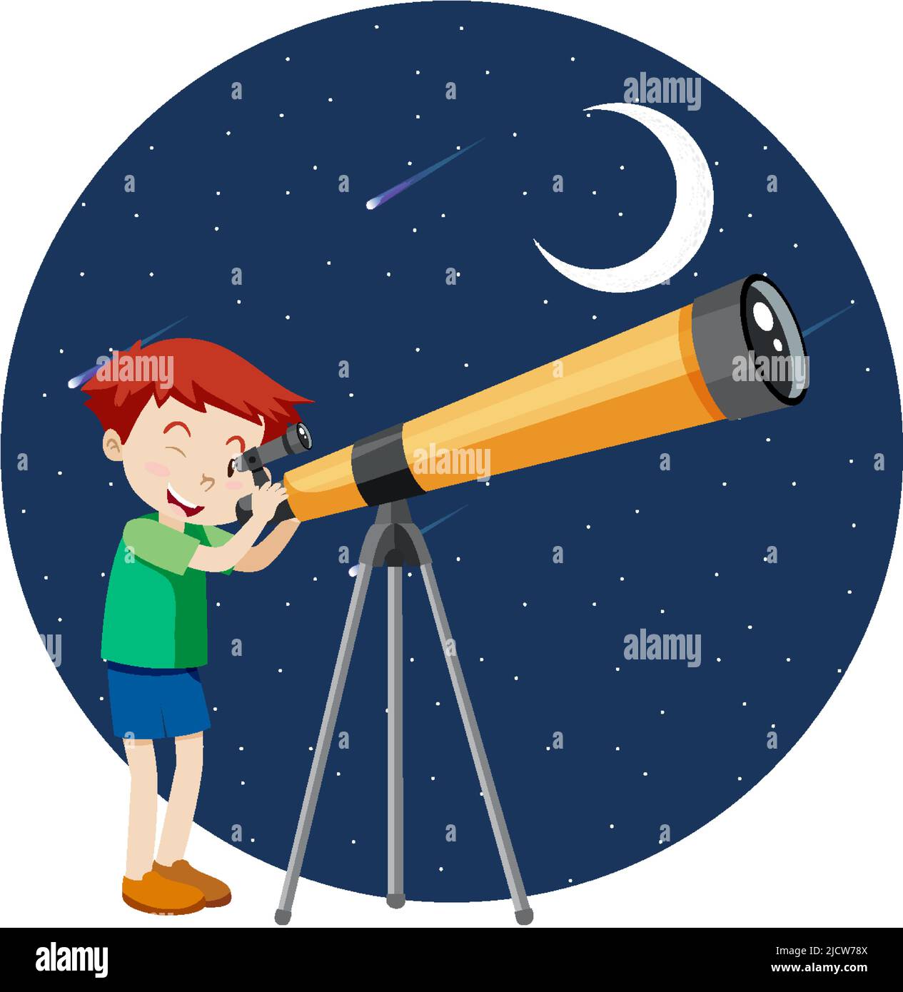 Children looking at stars sky Stock Vector Images - Alamy