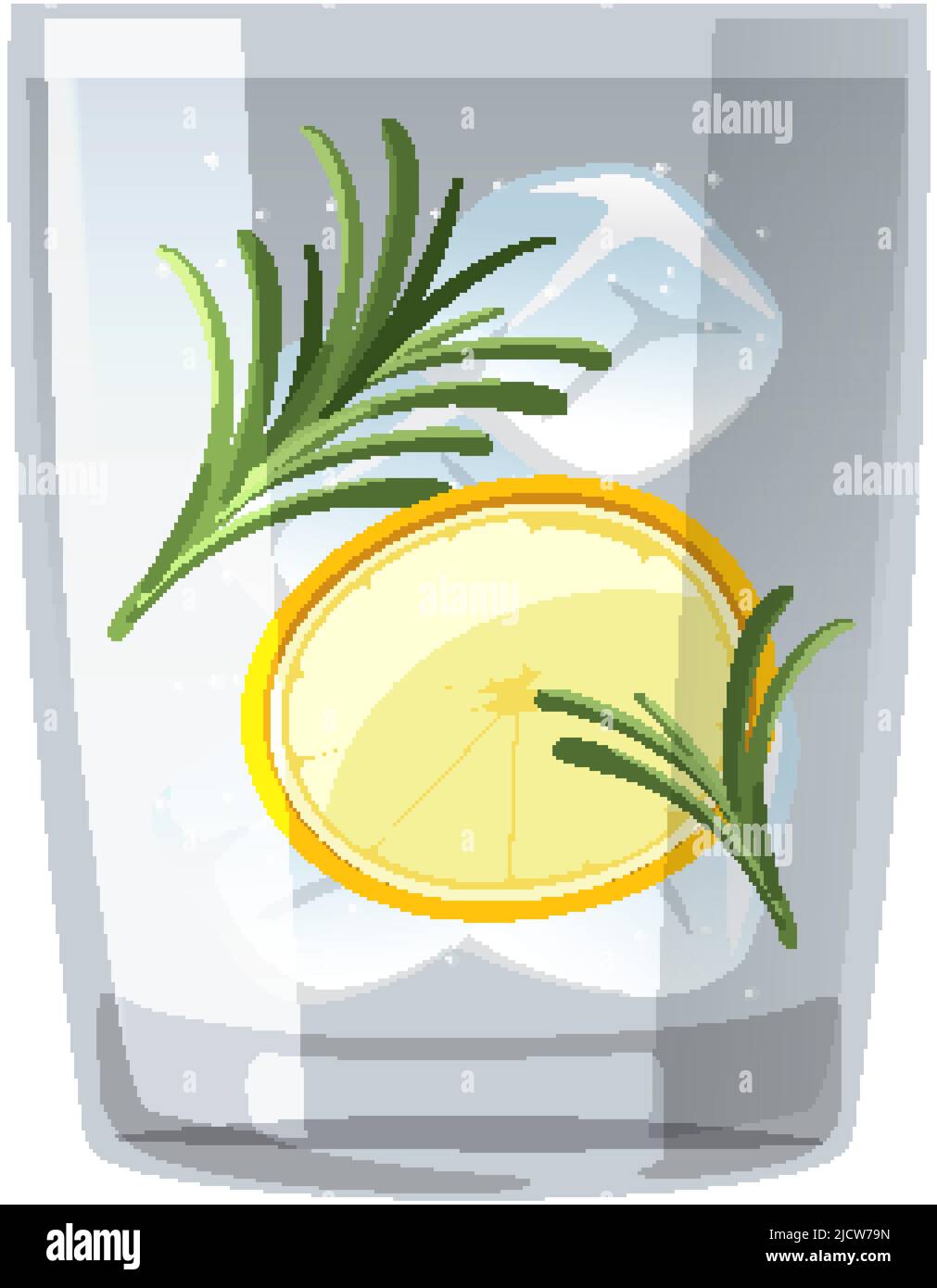 Gin and tonic cocktail in the glass on white background illustration ...