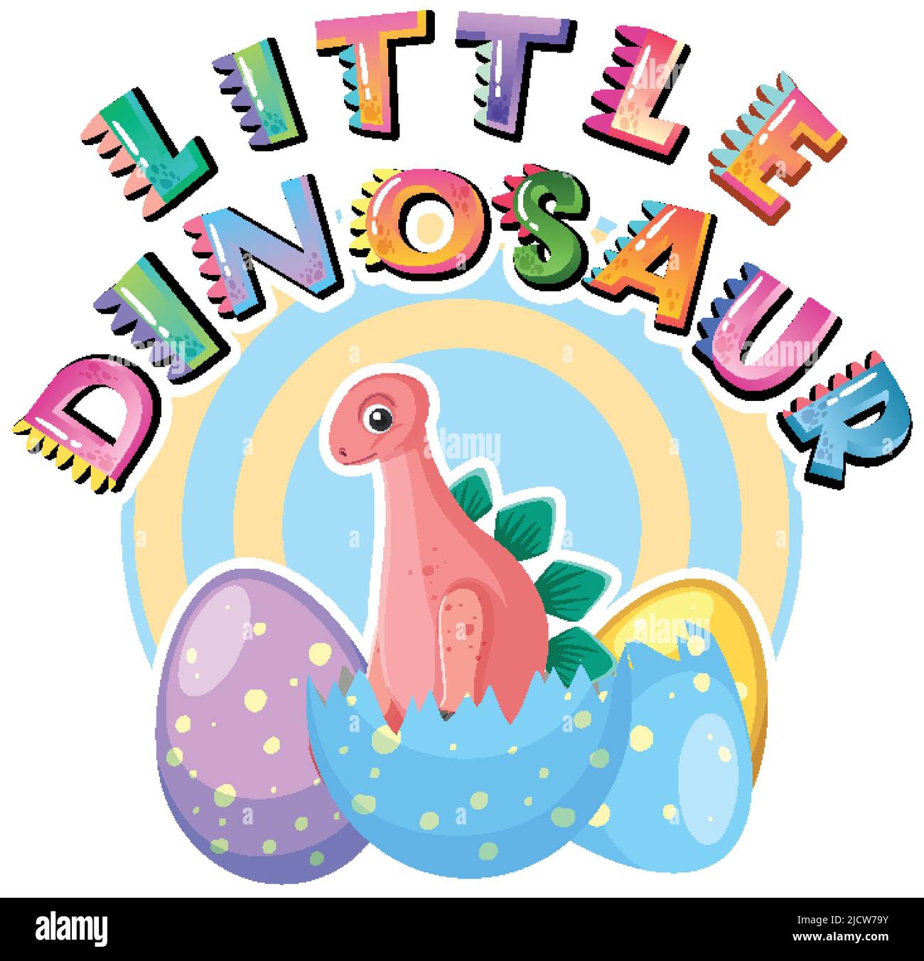 Little cute dinosaur cartoon in party theme illustration Stock Vector ...