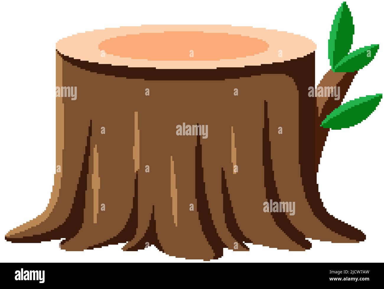 Isolated tree stump on white background illustration Stock Vector Image ...
