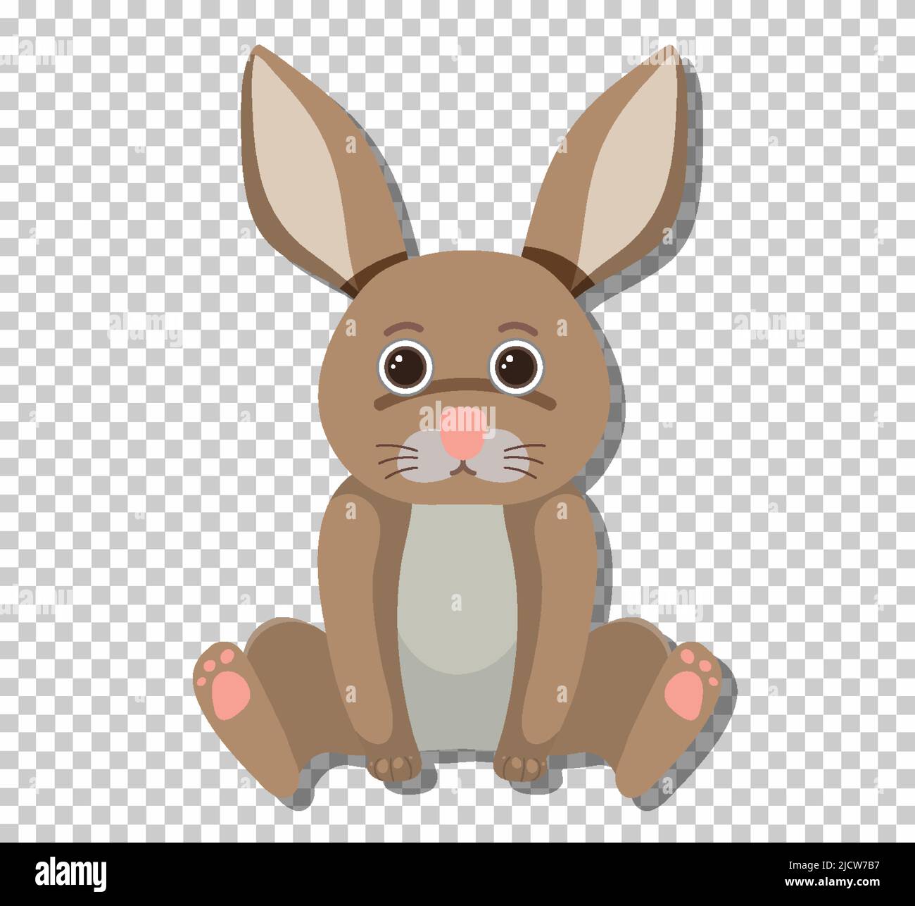 Cute rabbit in flat cartoon style illustration Stock Vector Image & Art ...