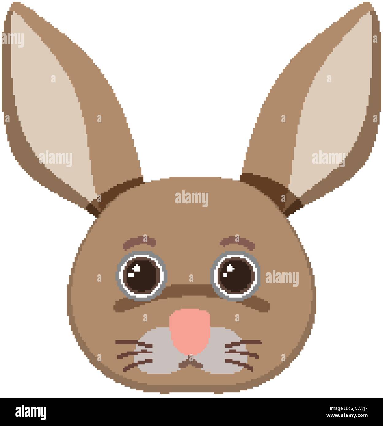 Cute rabbit head in flat style illustration Stock Vector Image & Art ...