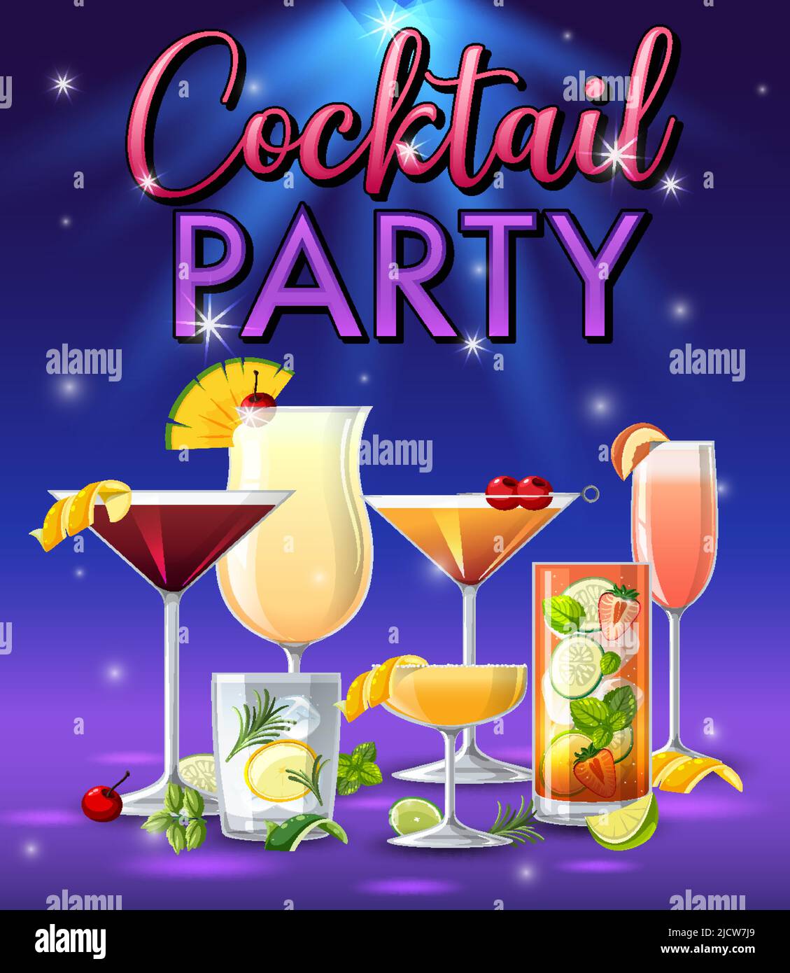 Cocktails Party Sparkling Background illustration Stock Vector Image ...