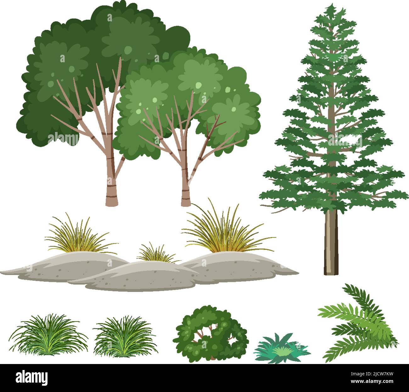 Isolated trees and nature objects set illustration Stock Vector Image & Art - Alamy