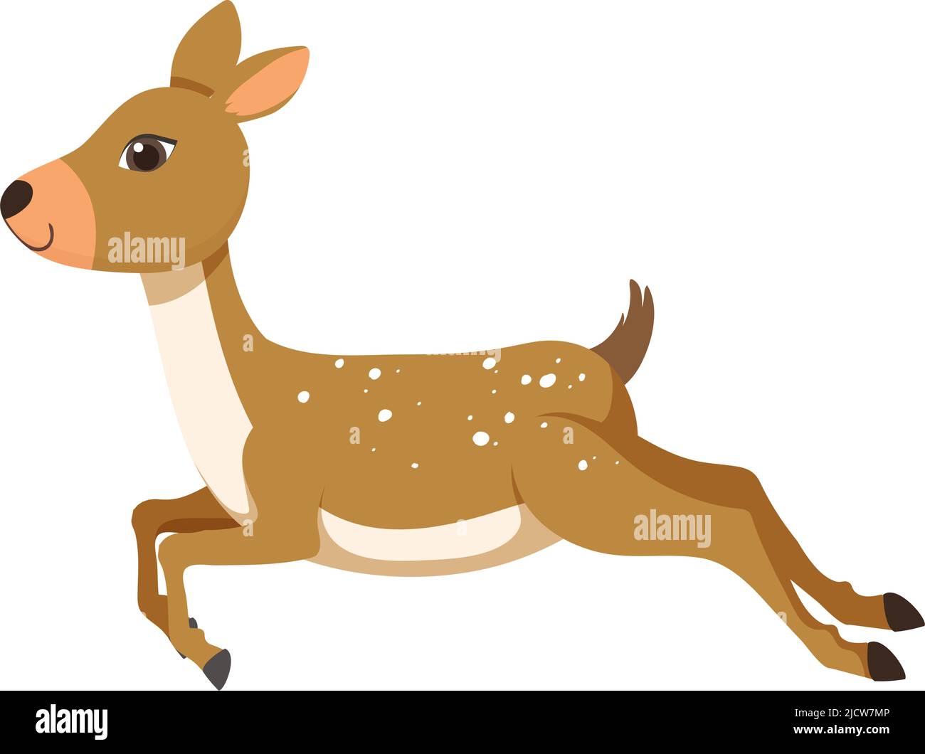 Cute deer in flat cartoon style illustration Stock Vector Image & Art ...