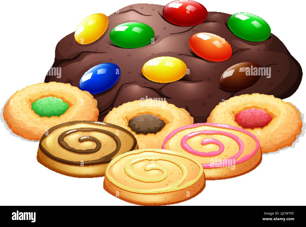 Delicious desserts cartoon set illustration Stock Vector Image & Art ...